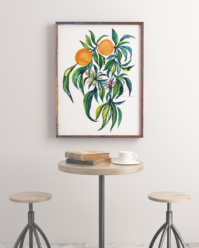 Orange Watercolor Print - Etsy