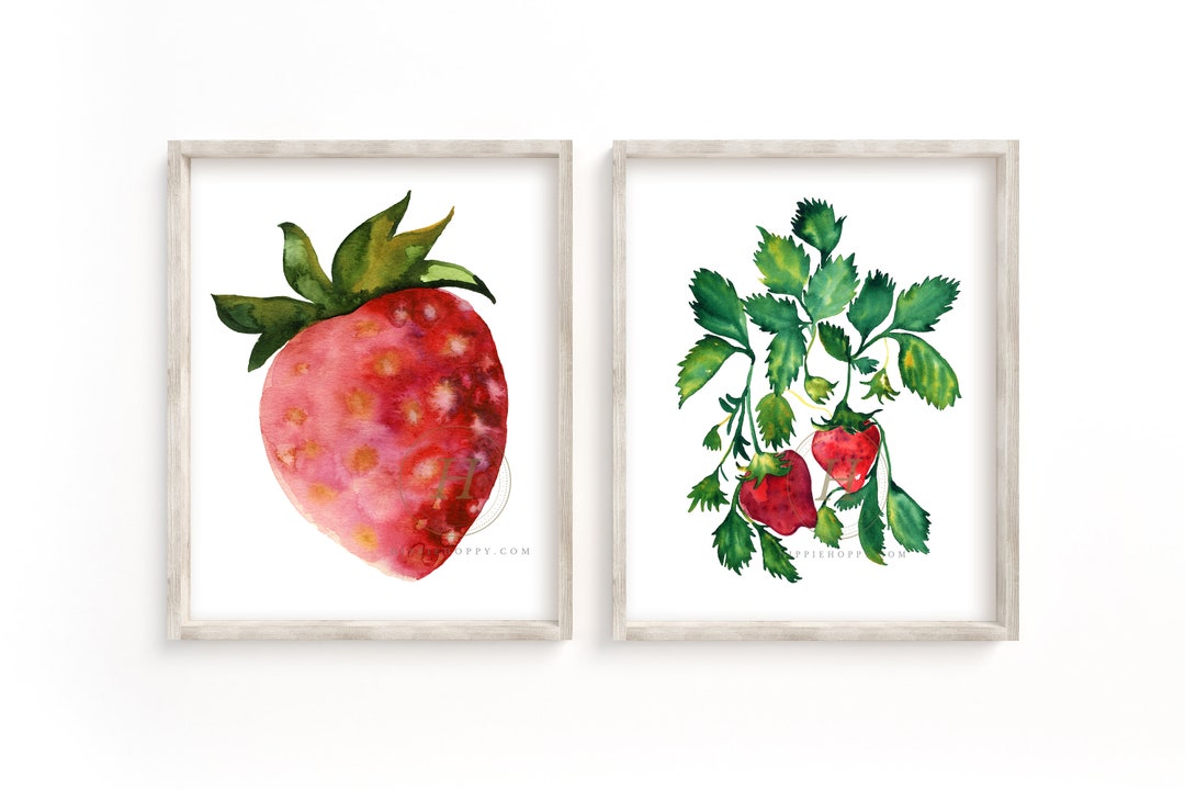 Strawberry Kitchen Decor Set of 2 - Etsy