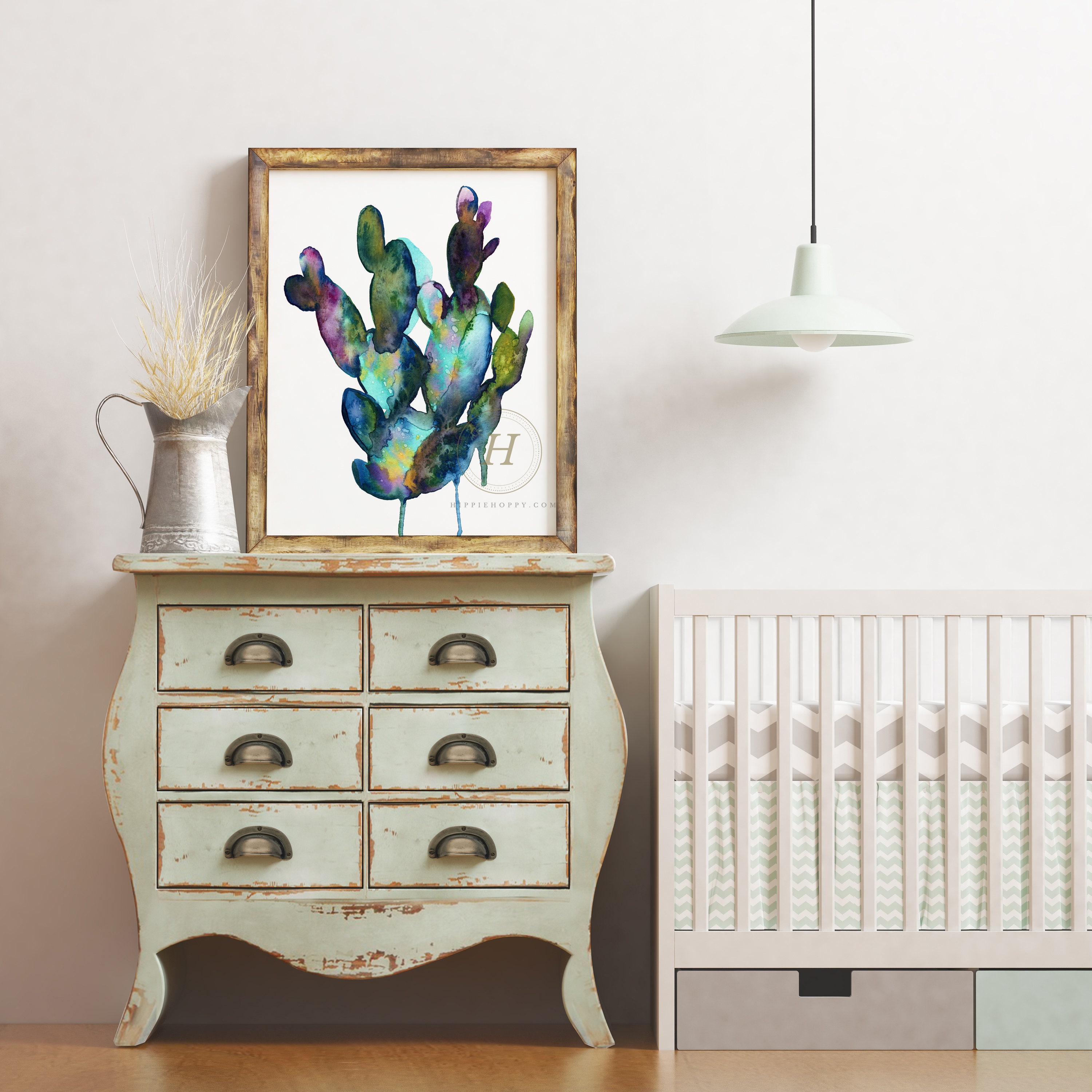 Cactus Watercolor Print Cacti Decor - Etsy