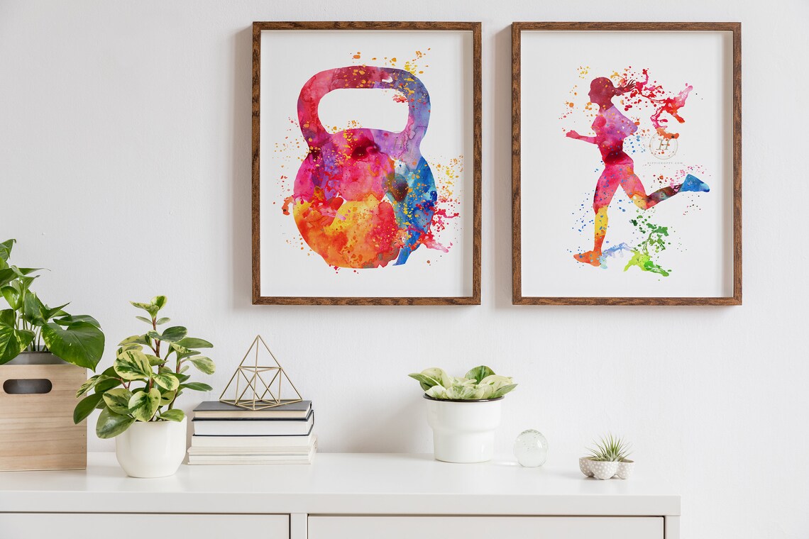 Fitness Print Set of 2 | Etsy
