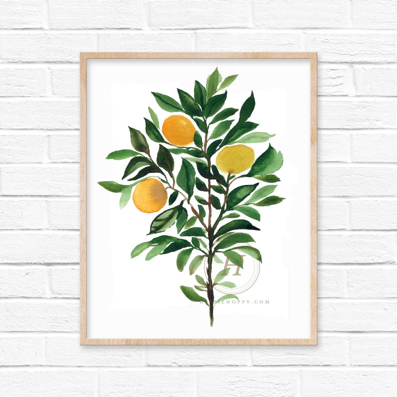 Orange Tree Watercolor Print - Etsy