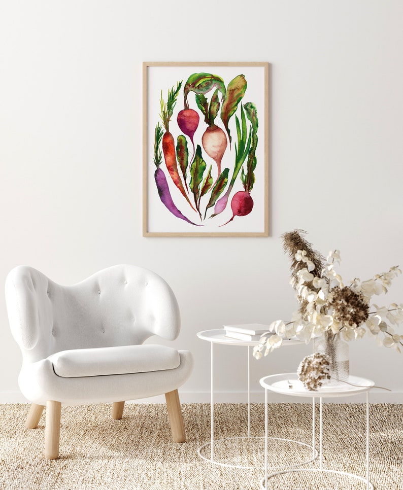 Vegetables Print Kitchen Art Botanical Illustration - Etsy