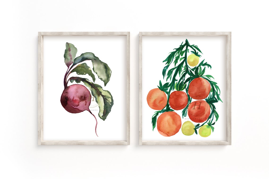 Vegetable Wall Art Prints Set of 2 - Etsy