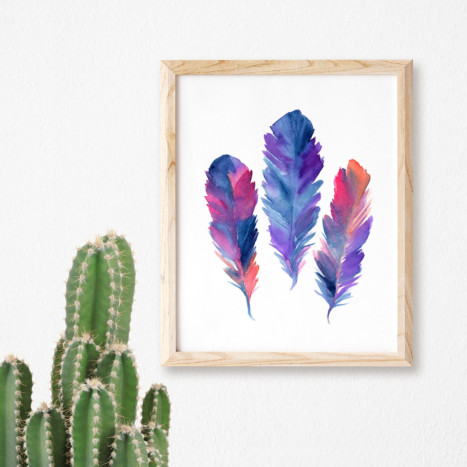 Watercolor Feather Art Print - Etsy