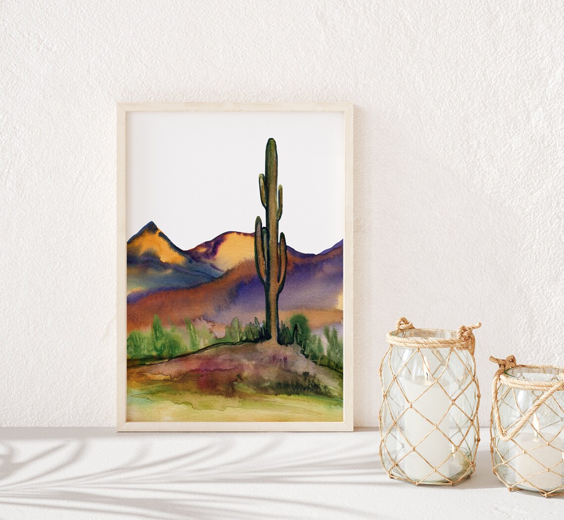 Arizona Desert Watercolor Print | Etsy