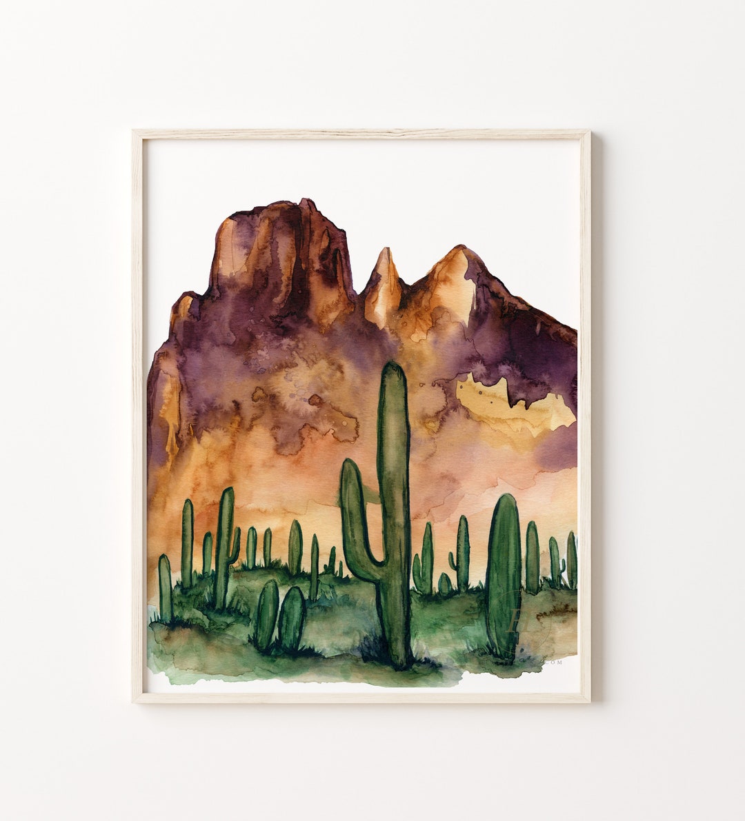 Arizona Desert Watercolor Print by Hippiehoppy - Etsy