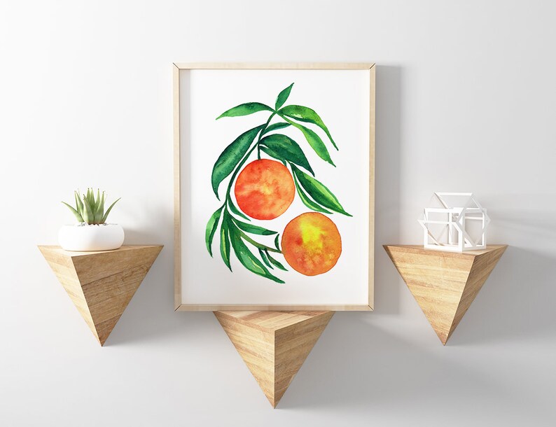 Orange Watercolor Print | Etsy