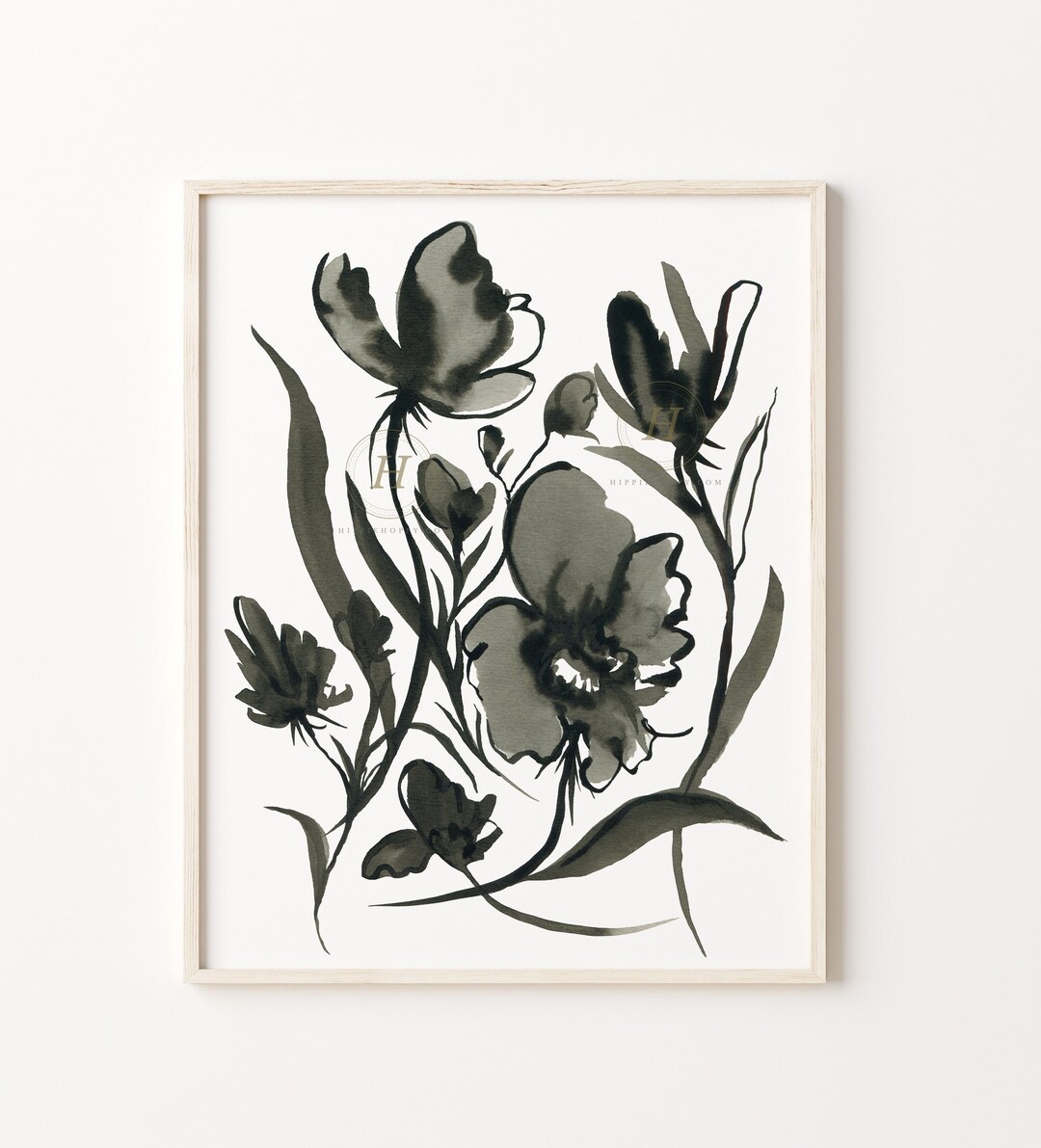Botanical Ink Painting Print, Painted by Hippiehoppy - Etsy