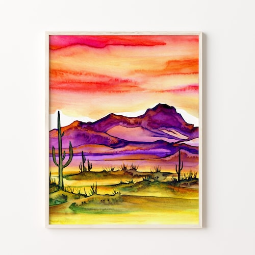 Arizona Desert Watercolor Print - Etsy
