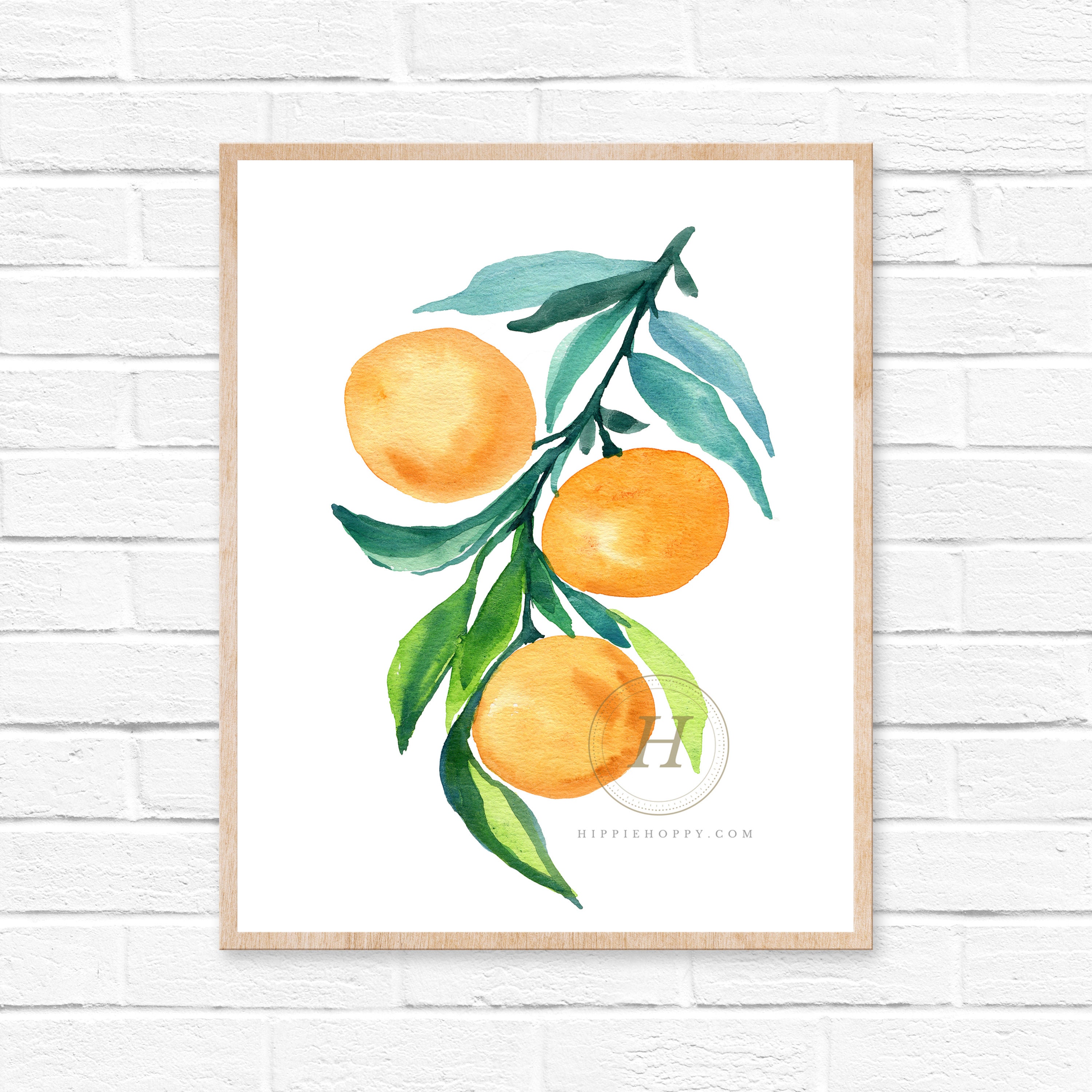 Tangerine Orange Watercolor Print | Etsy