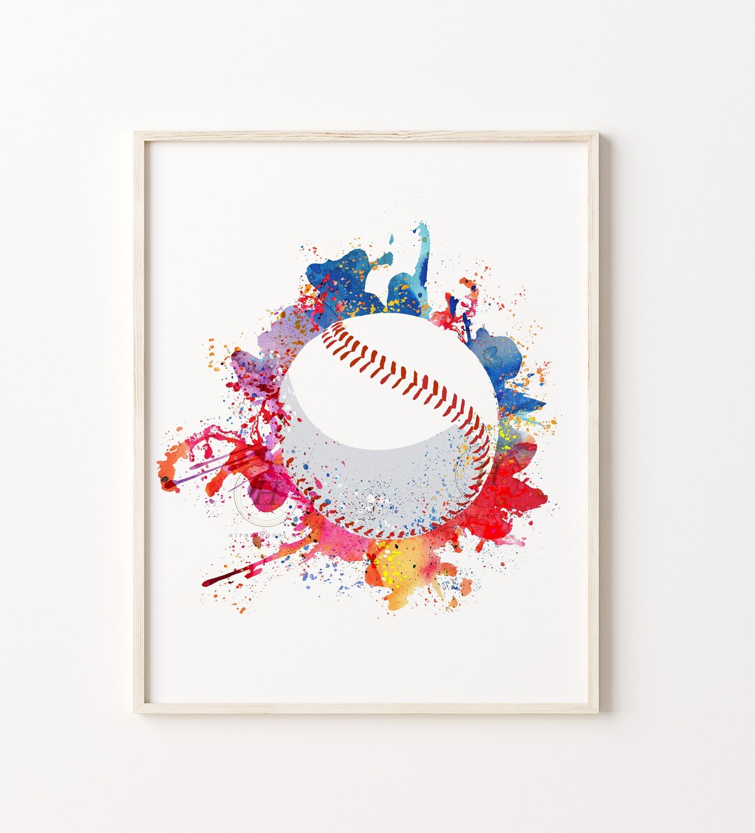 Baseball Art Print - Abstract Watercolor Painting - Wall Decor - Etsy