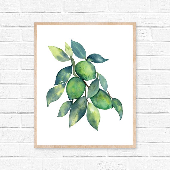 Lime Watercolor Print | Etsy