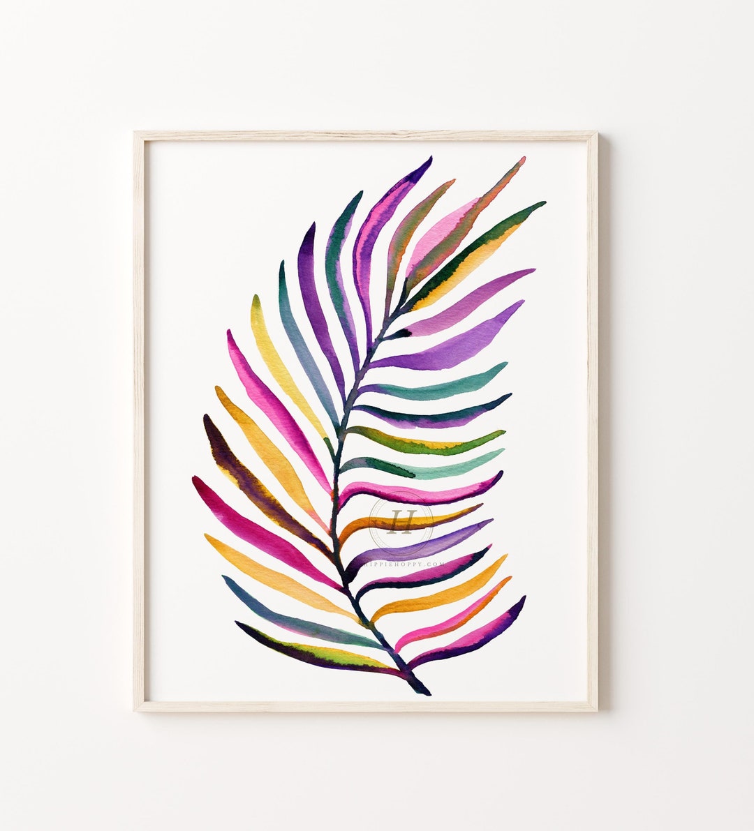 Palm Leaf Watercolor Painting Print - Etsy