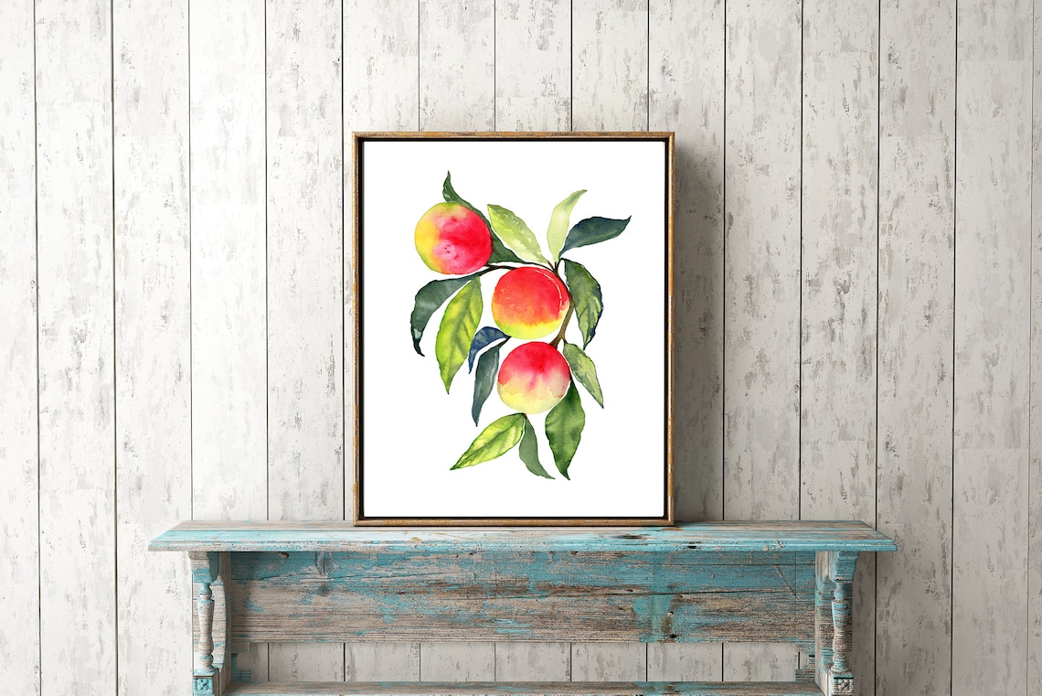 Peach Watercolor Print | Etsy