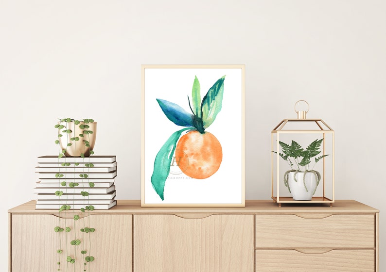 Orange Watercolor Print - Etsy