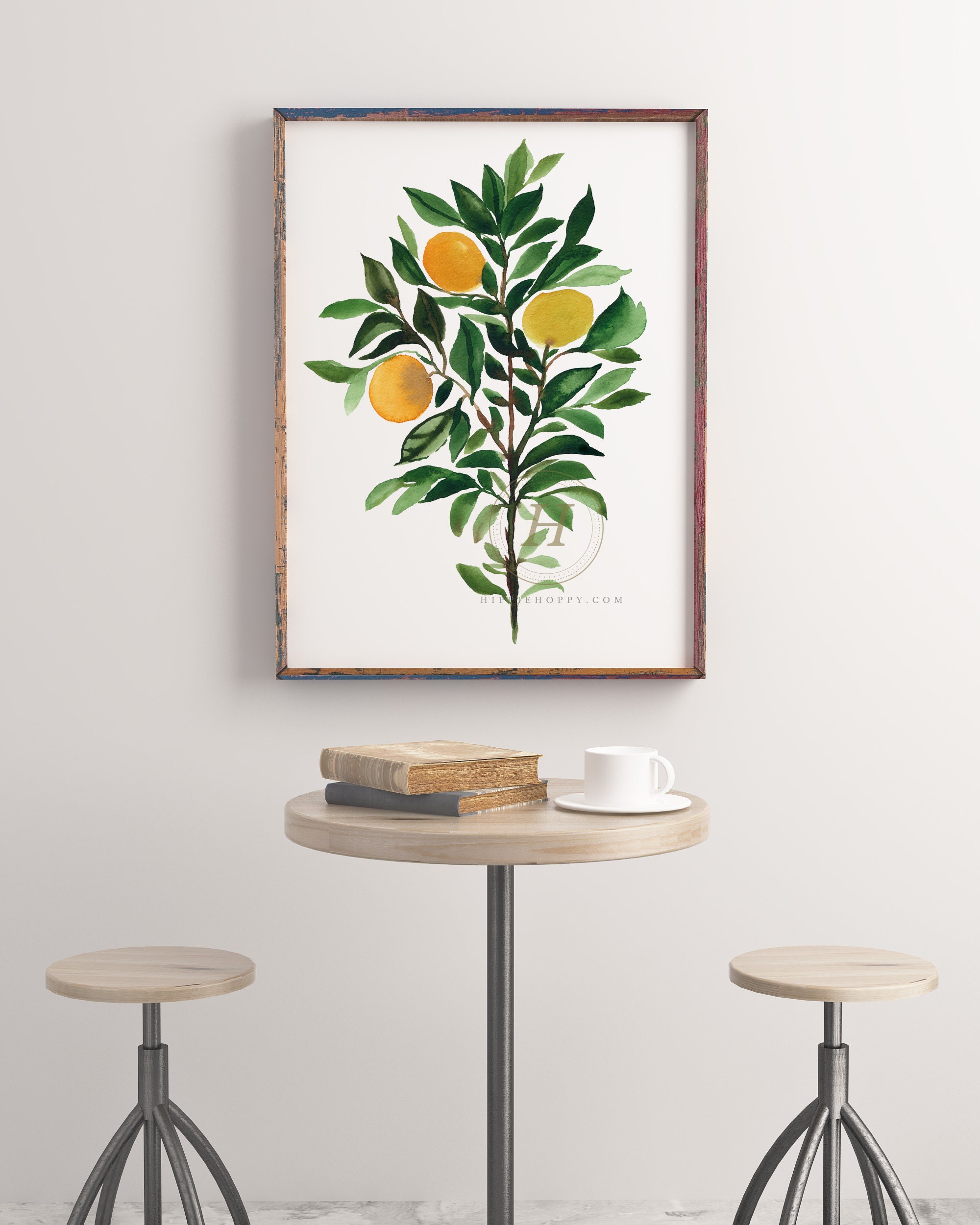Orange Tree Watercolor Print | Etsy
