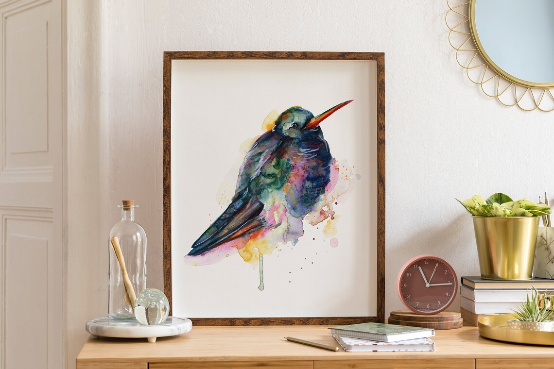 Hummingbird Watercolor Print - Etsy
