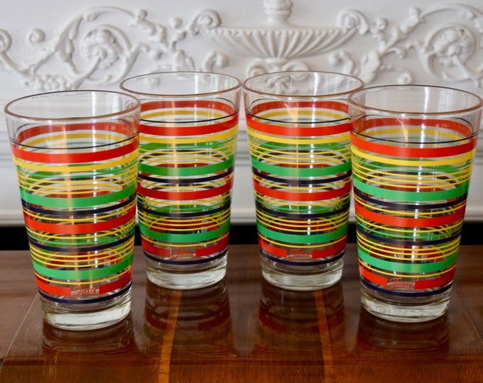 Fiestaware Striped Tumblers Drinking Glasses Cooler Coordinates Homer ...
