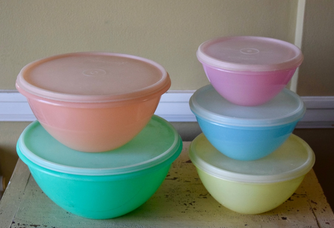 Vintage Tupperware Pastel Nesting Bowls With Lids Set of 5 Bowls 5 Lids ...