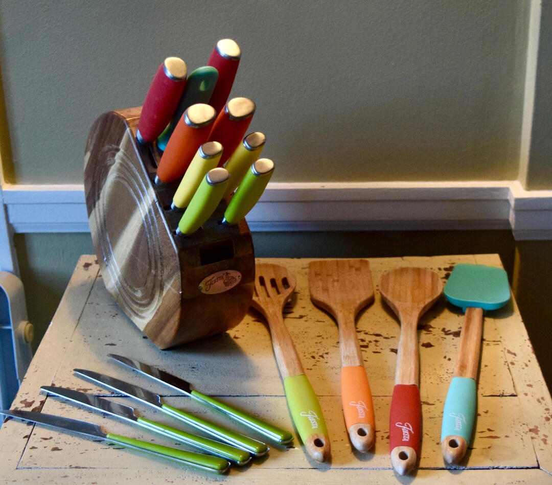 Fiesta Fiestaware Knife Set With Storage Block no Scissors Set of 4 ...