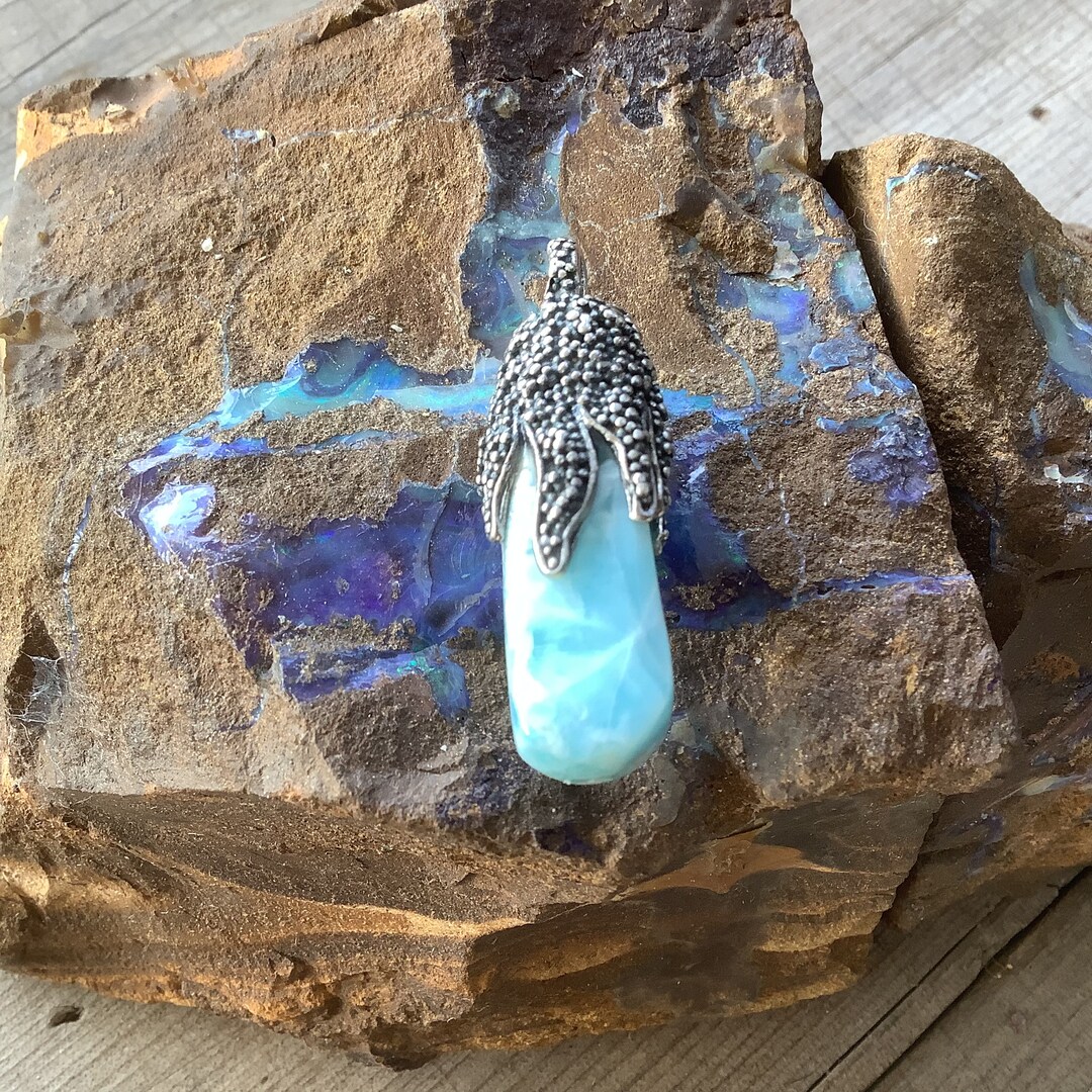 Gorgeous Blue Larimar ~ Dolphin Stone ~ Atlantis Stone, Sterling Silver ...