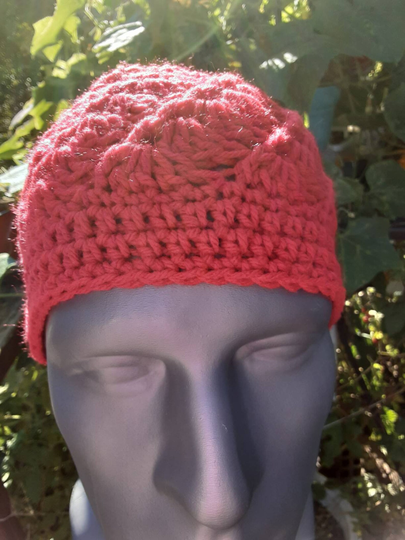 E21h6 Red Spiral Divine Hat Kufi Beanie Skullcap Hat Crochet - Etsy