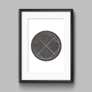 Geometric Rose Gold Printable Wall Art Set of 3, Scandinavian Art ...