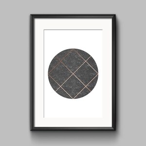 Geometric Rose Gold Printable Wall Art Set of 3, Scandinavian Art ...