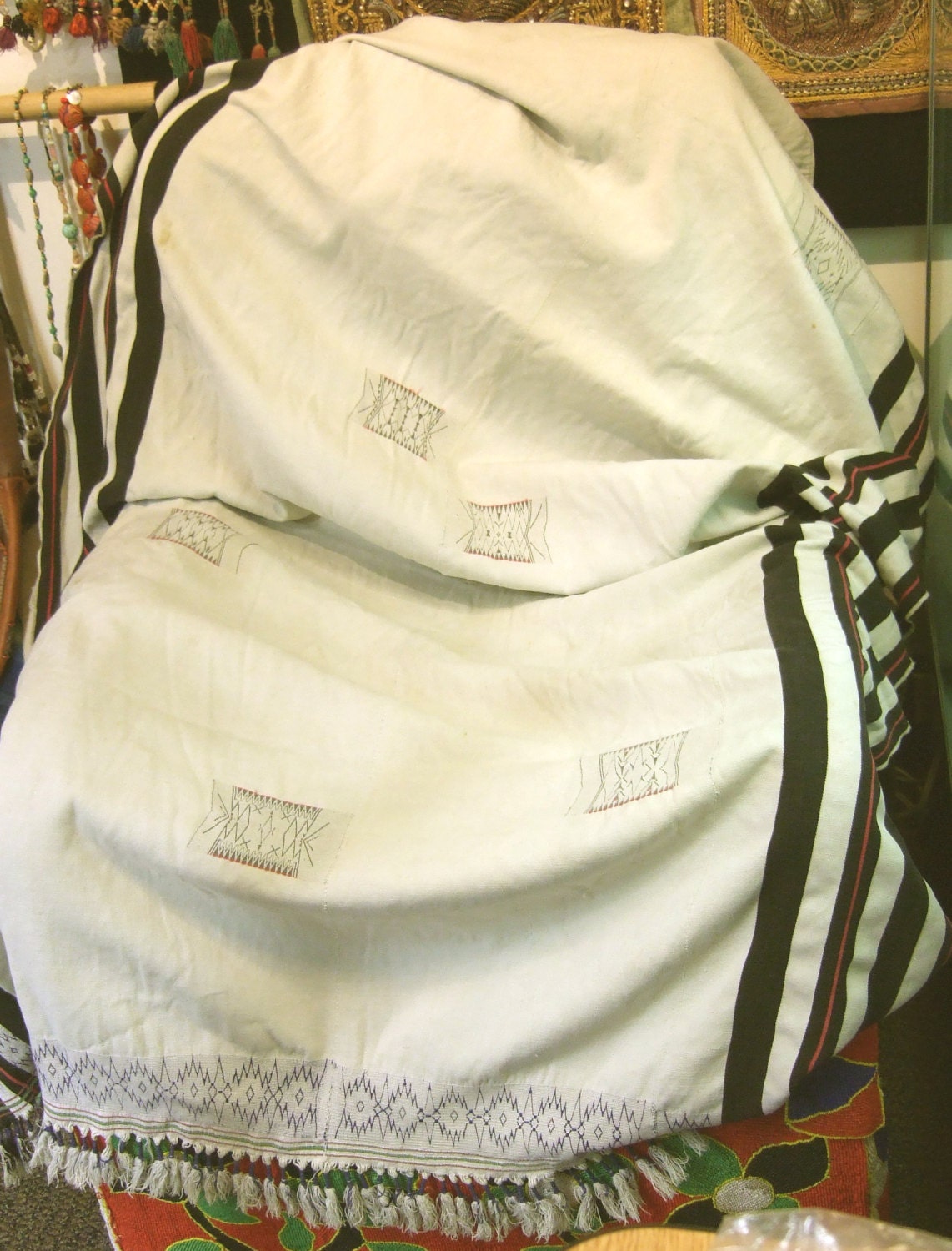 Vintage Angami Tightly Woven Soft Cotton Shawl or Body Cloth From ...