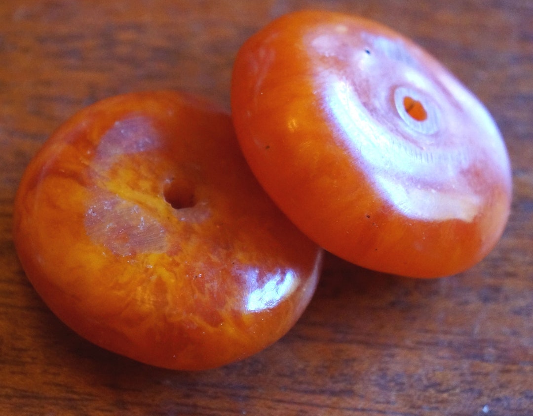 Big Amber #4 -- Vintage Copal Amber Beads From Morocco . 18x40mm - Etsy