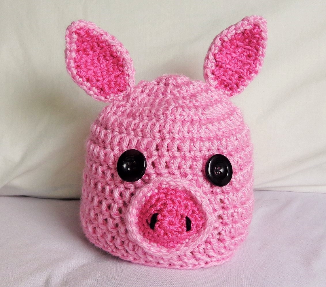 Animal Baby Pig Hat Girls Miss Piggy Beanie Piglet Hat 3-6 | Etsy