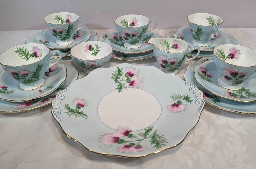 EB Foley Glengarry Thistle Dishes - Etsy