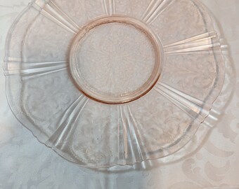 Vintage Pink Glass Depression Glass Square Plate - Etsy