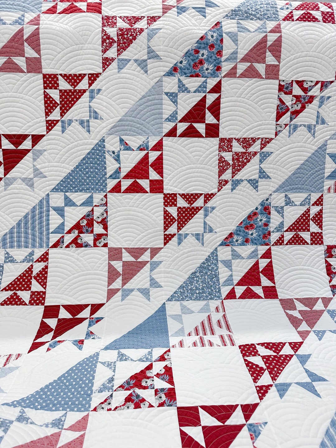 Liberty Stars and Stripes Quilt Pattern | Patriotic Star Quilt PDF ...