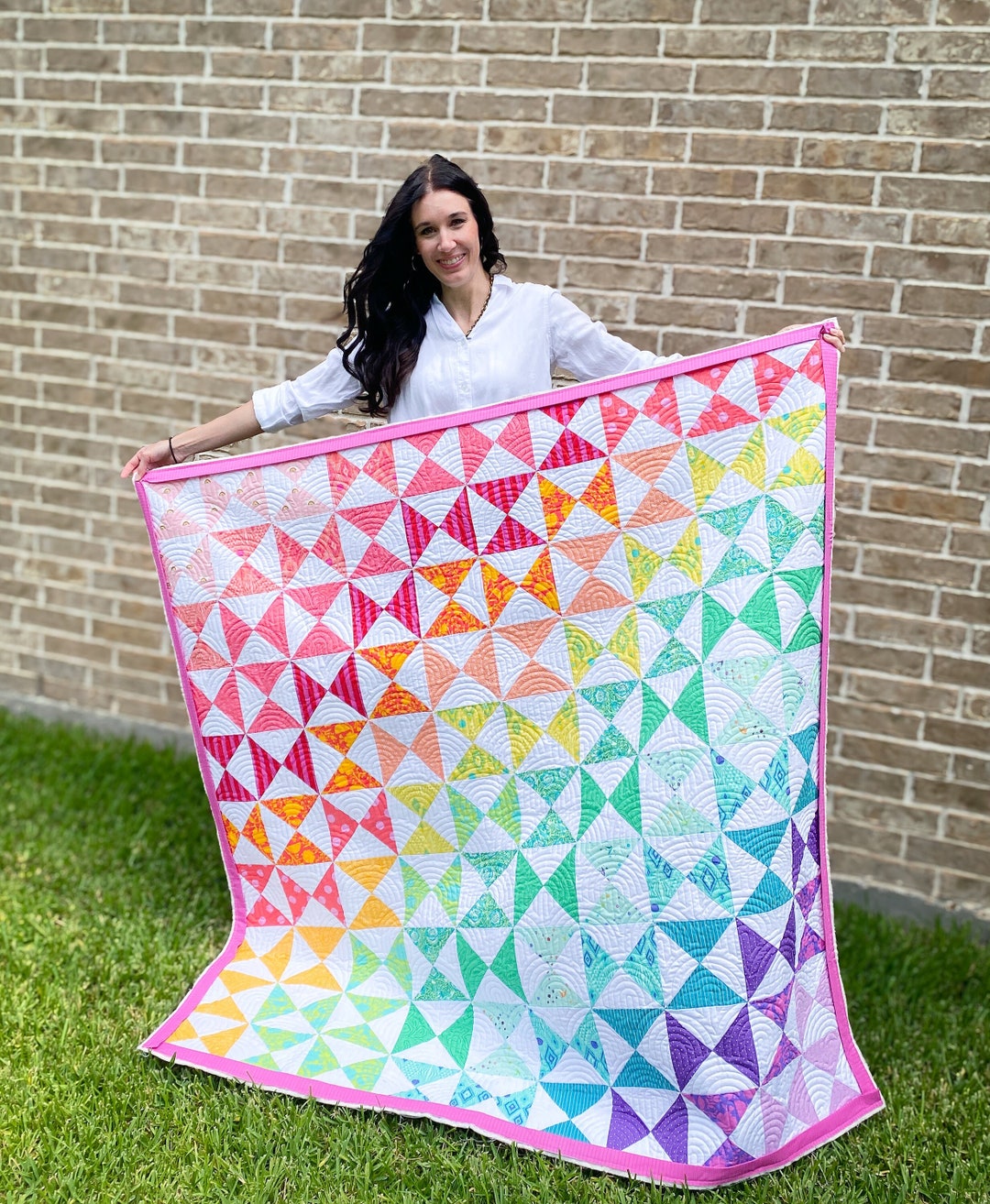Quilt of Many Colors PDF Quilt Pattern | Rainbow Quilt Pattern ...