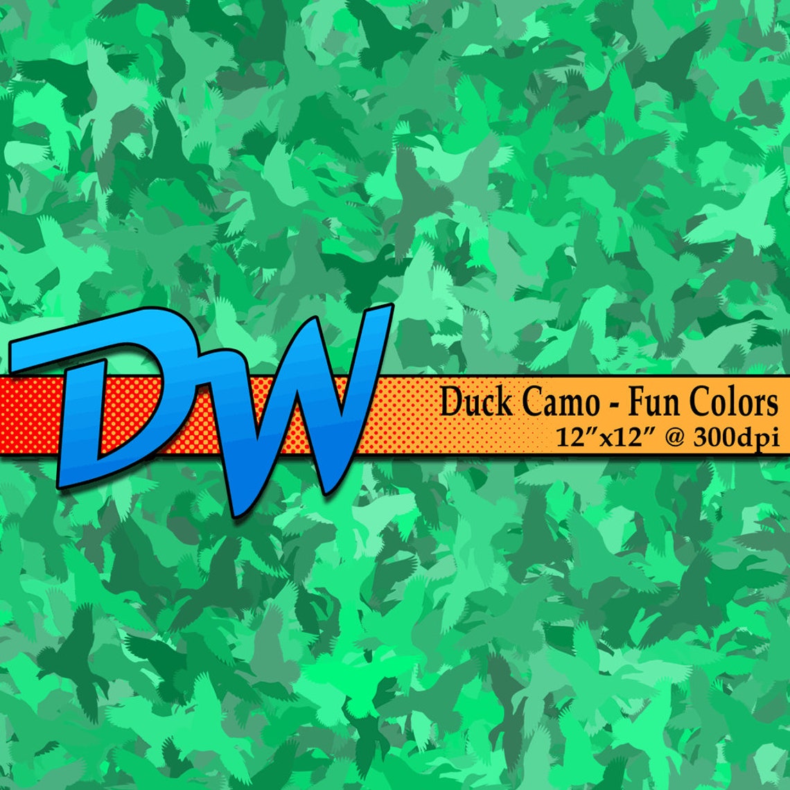 Duck Camouflage / Camo Fun Colors - Digital Paper - Deal on 12 High ...