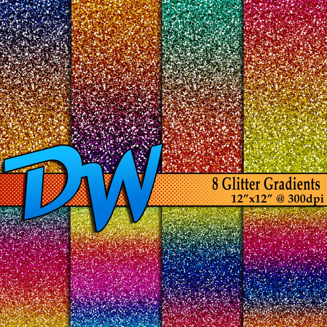 50% off Glitter Gradient 8 Pack Digital Paper - 3600x3600 12x12 300dpi ...