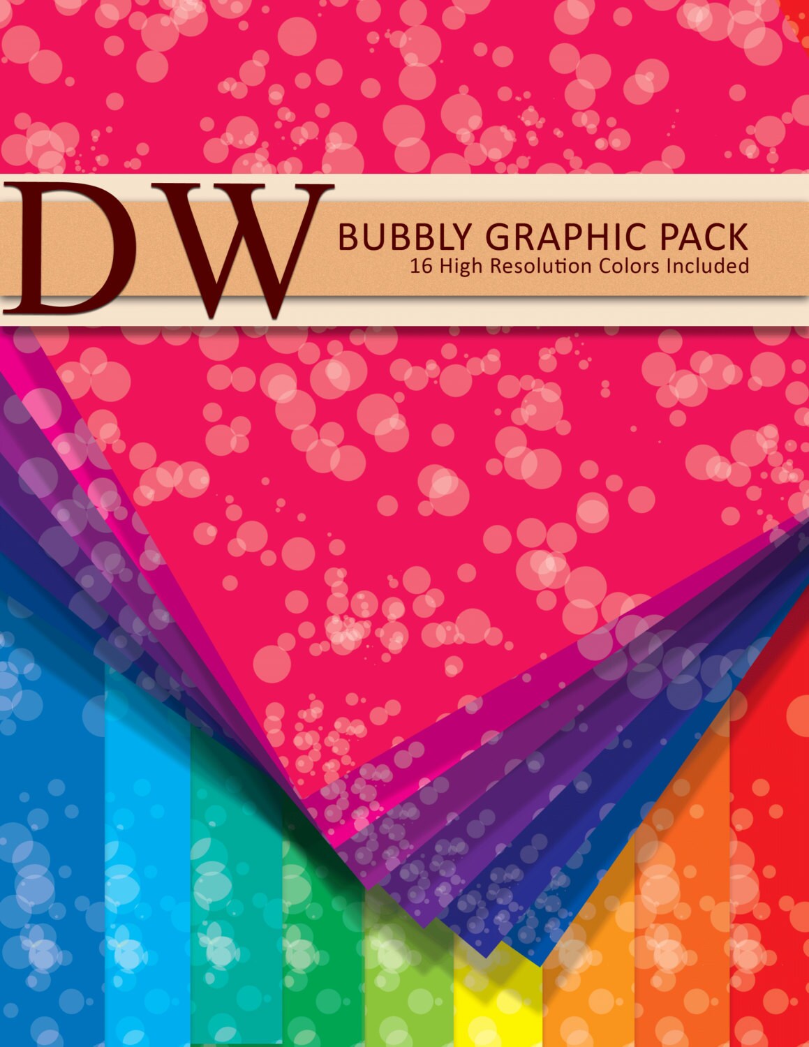 Bubbles - Rainbow - DIGITAL Background, Scrapbooking - Bubbles in 16 ...