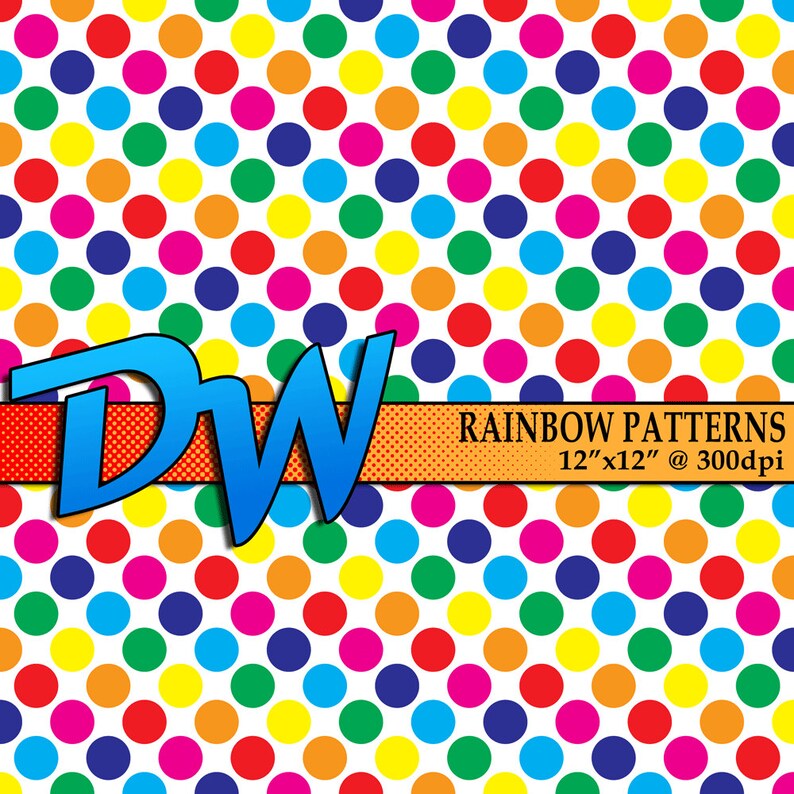 Rainbow Patterns - 8 Pack-chevron, Stars, Butterflies, Polka Dots ...