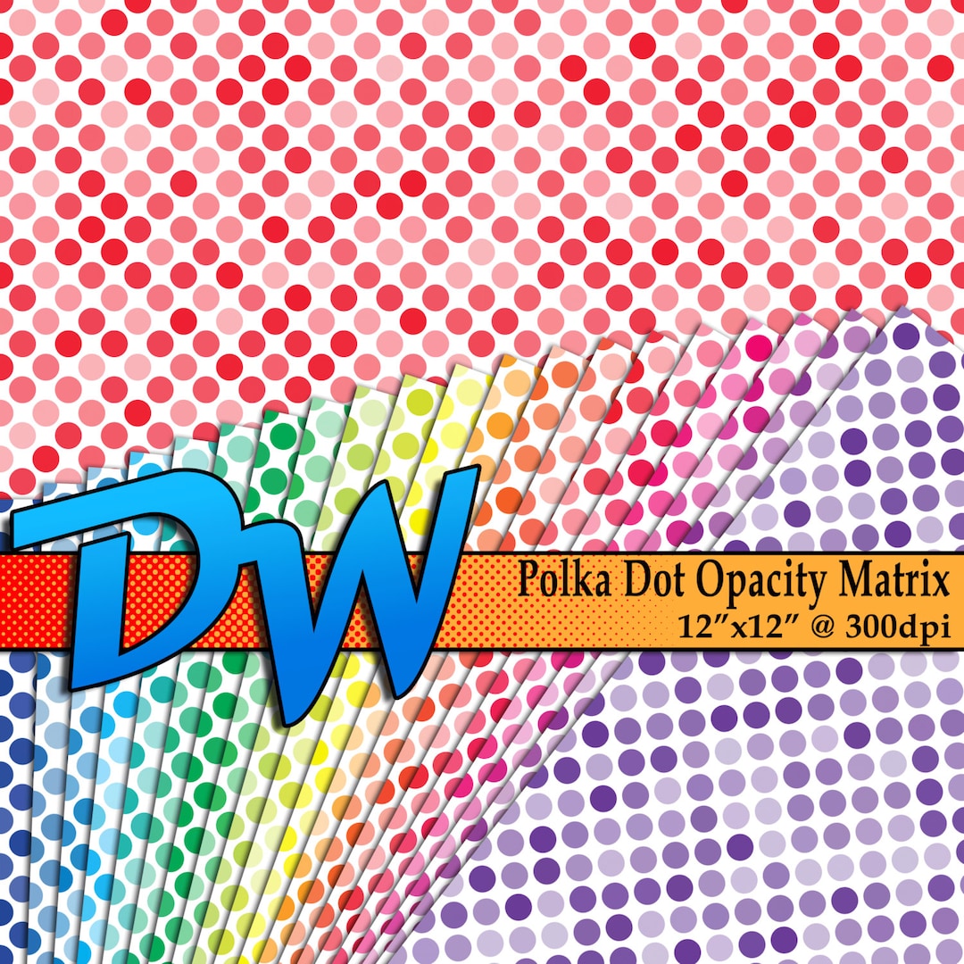 Polka Dot Opacity Matrix - 20 Different Color Sheets - High Resolution ...