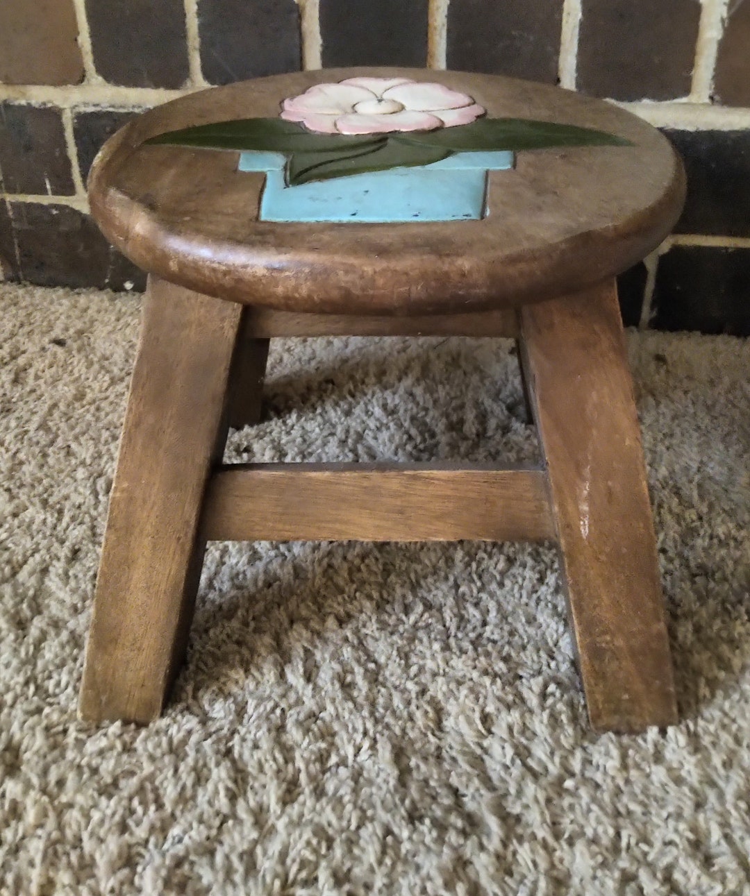 Wood Stool, Farmhouse Step Stool, Plant Stand, Primitive Garden Stool ...