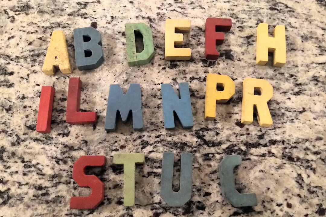 Primitive Wood Letters, Antique Painted Wood Alphabet, Printers Drawer ...