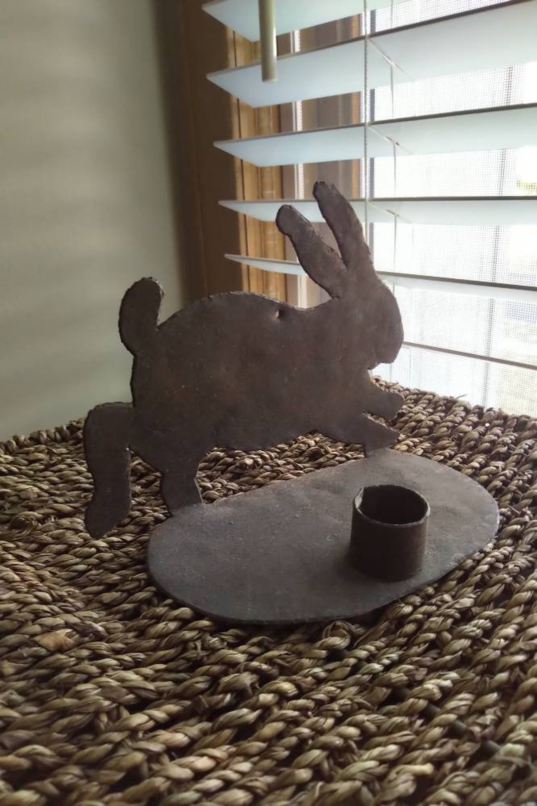 Rabbit Candle Holder, Vintage Silhouette Rabbit Candle Holder ...