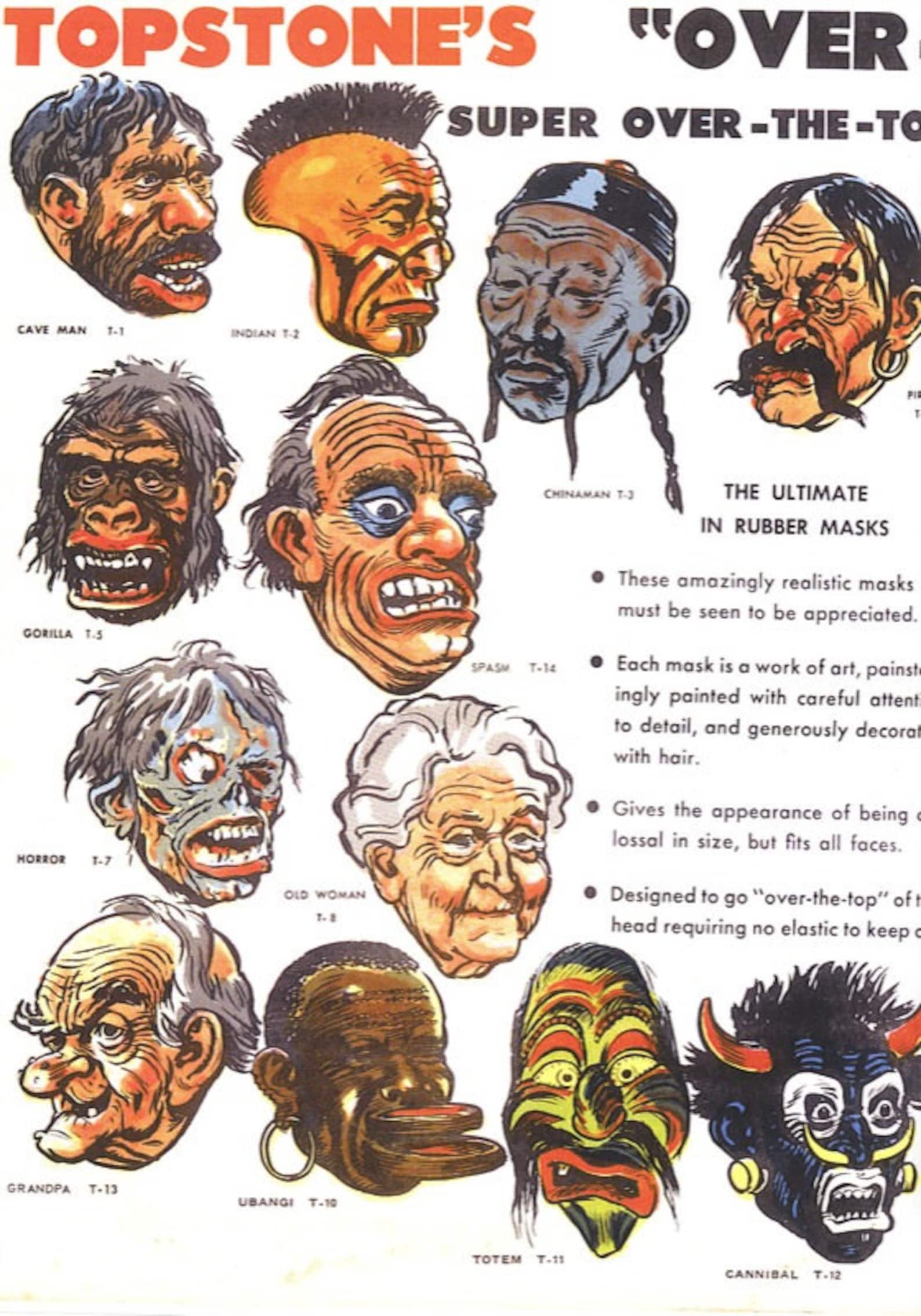 RARE Halloween Mask Keith Ward Rubber Mask Topstone - Etsy