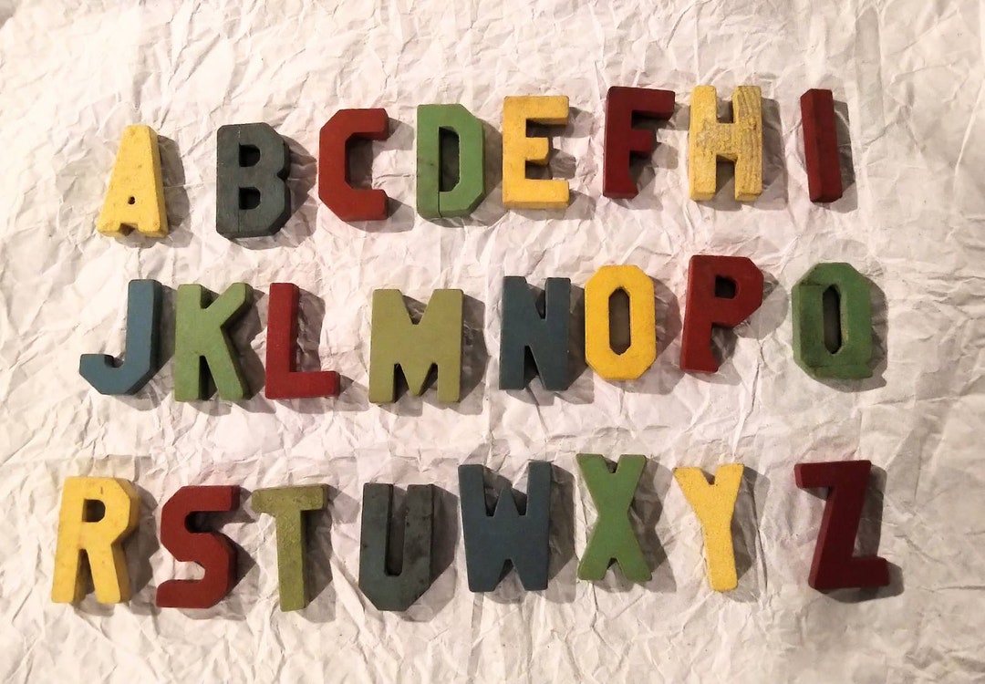 Primitive Wood Letters, Vintage Wood Letters, Hand Crafted Wood ...