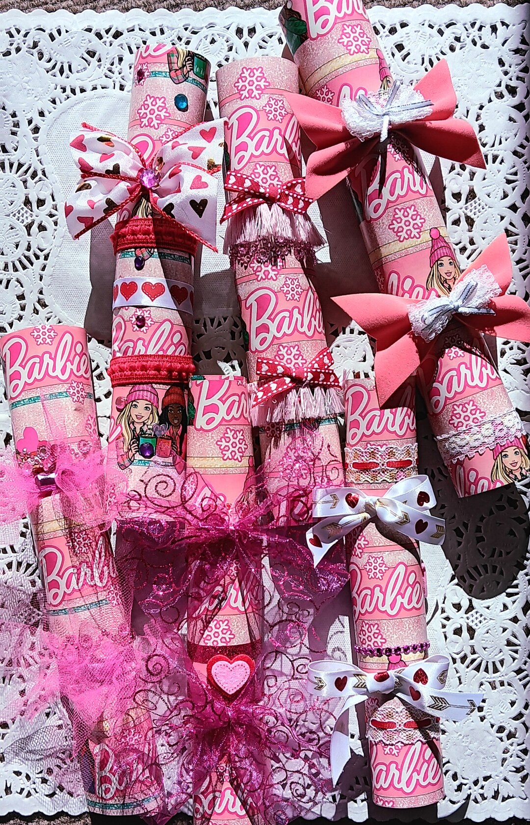 Barbie Styled Lux Crackers, Pink Poppers, Birthday Favour, Girl Gift ...