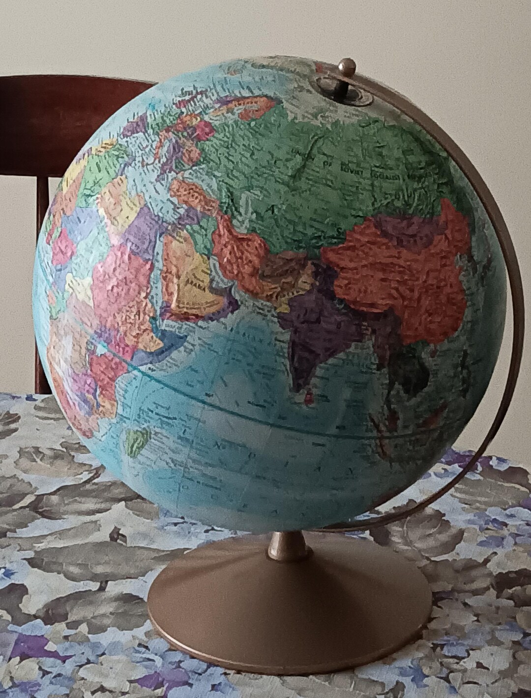 Vintage Replogle World Globe, Vintage Metal Earth Globe, Vintage Metal ...