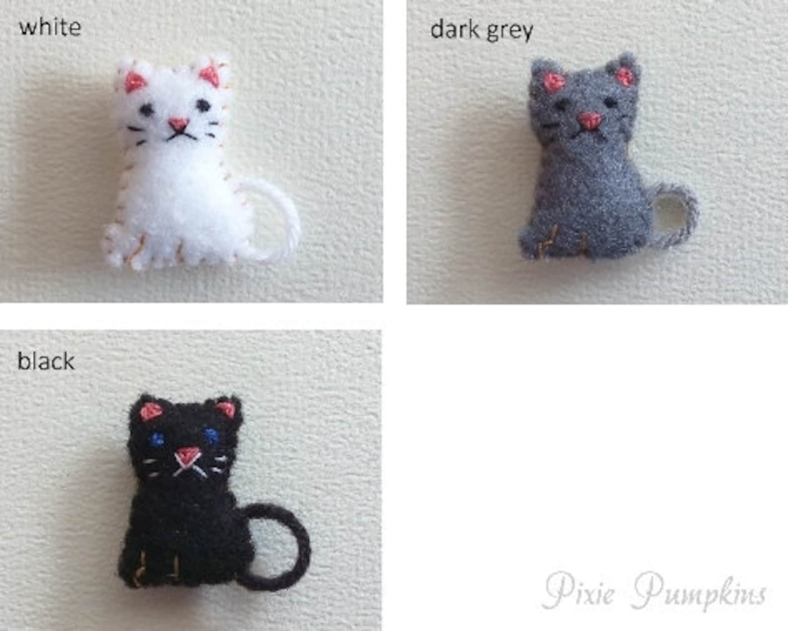 Tiny Cat Stuffed Animal Miniature Felt Kitty Handmade Plush - Etsy