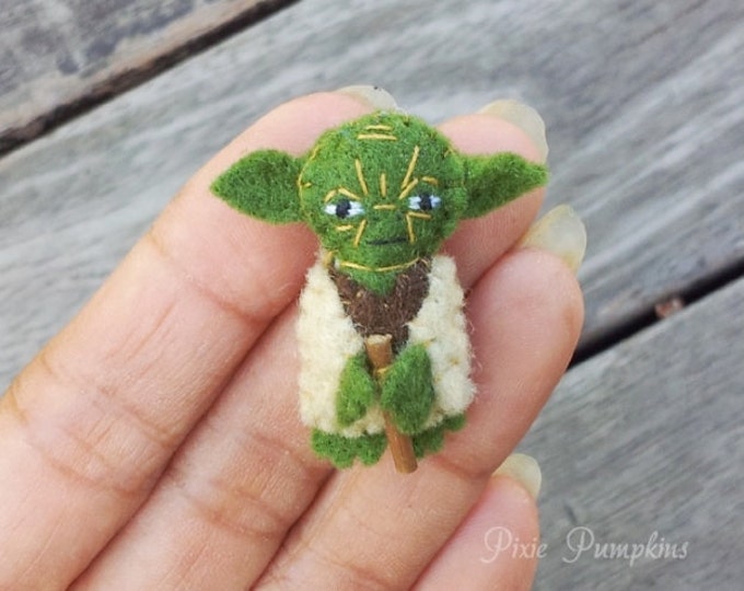 Star Wars Plush Toy, Miniature Felt Yoda, Yoda Stuffed Plush, Tiny Felt ...