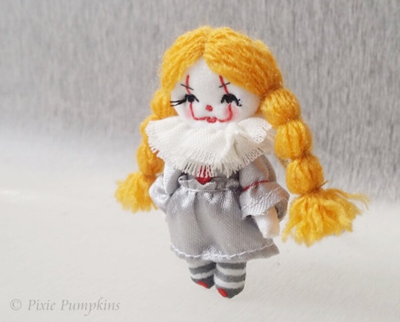 Doll Mini Pennywise Clown Girl Plush Handmade Creepy Clown - Etsy